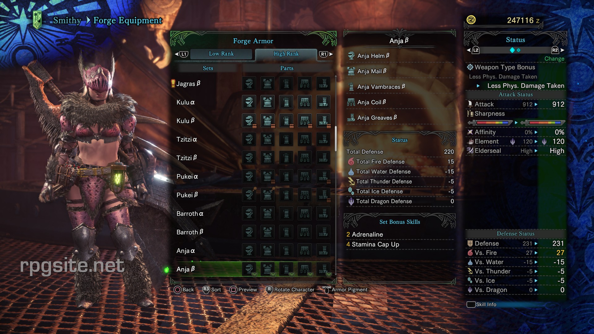 Monster Hunter World High Rank Female Armor Sets: all high rank female ...