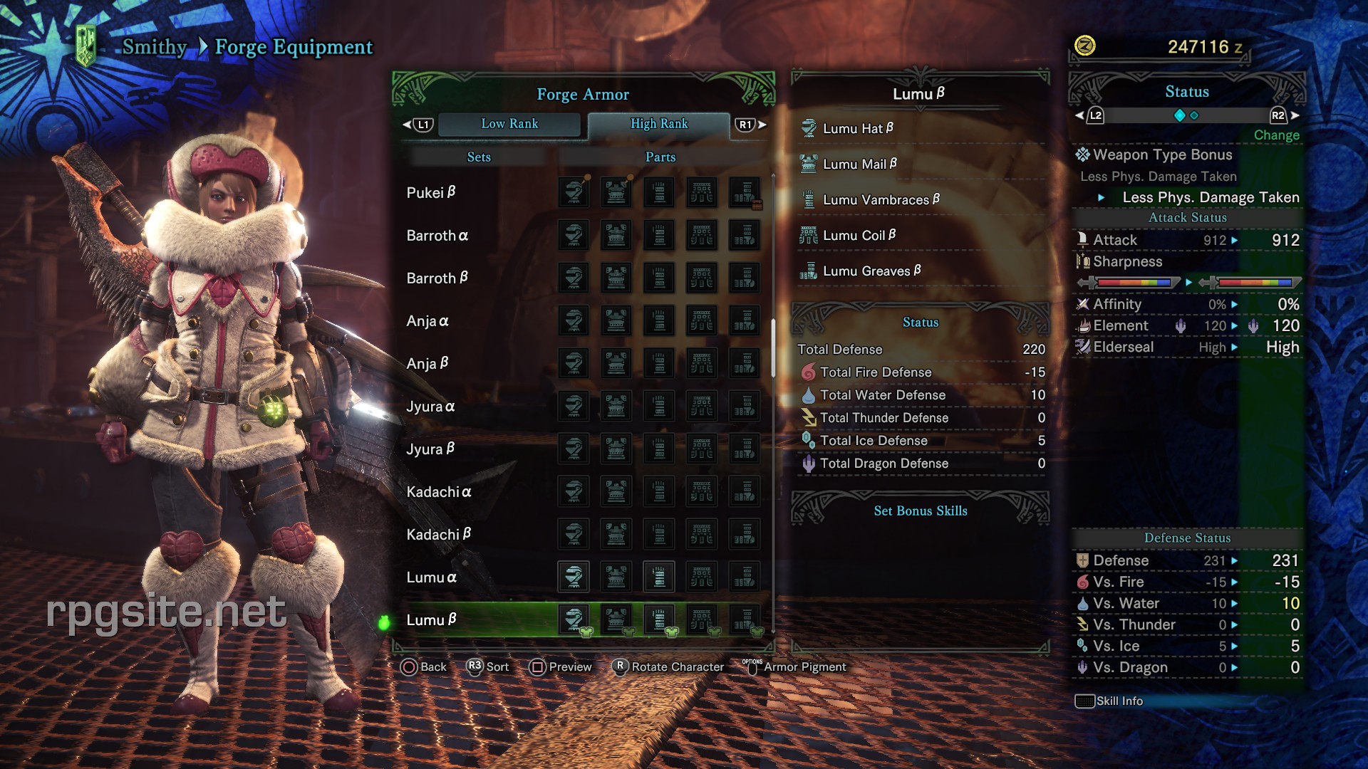 Monster Hunter World High Rank Female Armor Sets: all high rank female ...