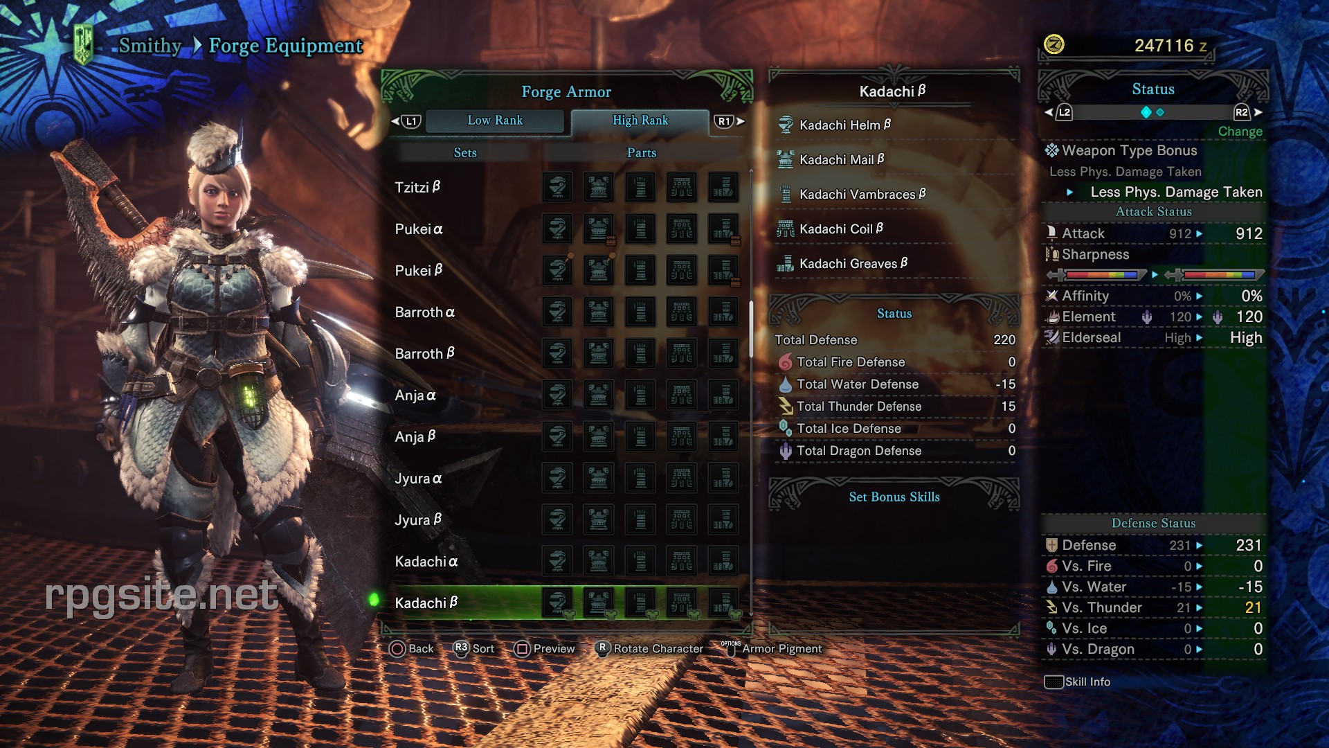 Monster Hunter World High Rank Female Armor Sets: all high rank female ...
