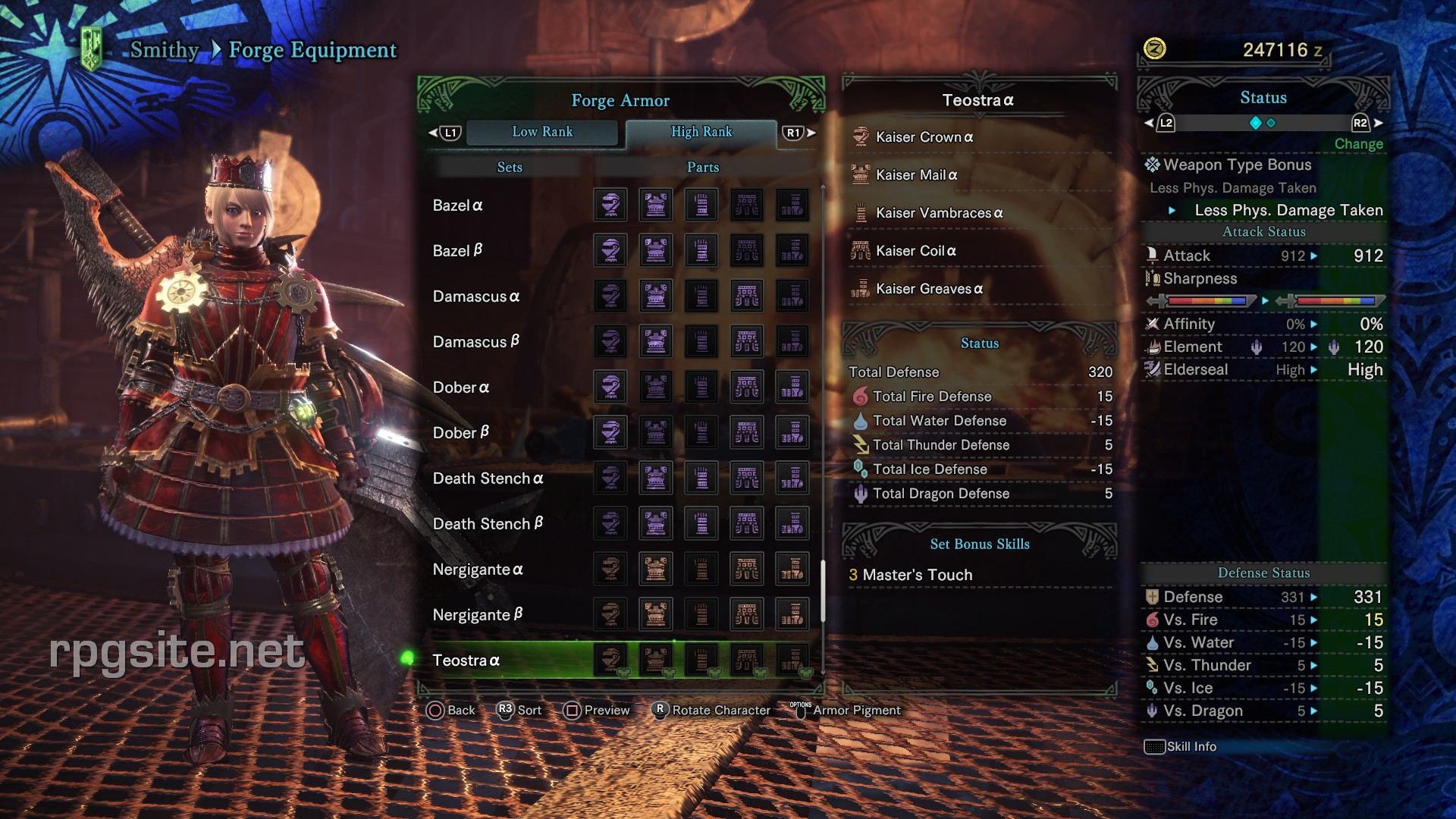 Monster Hunter World High Rank Female Armor Sets: all high rank female ...